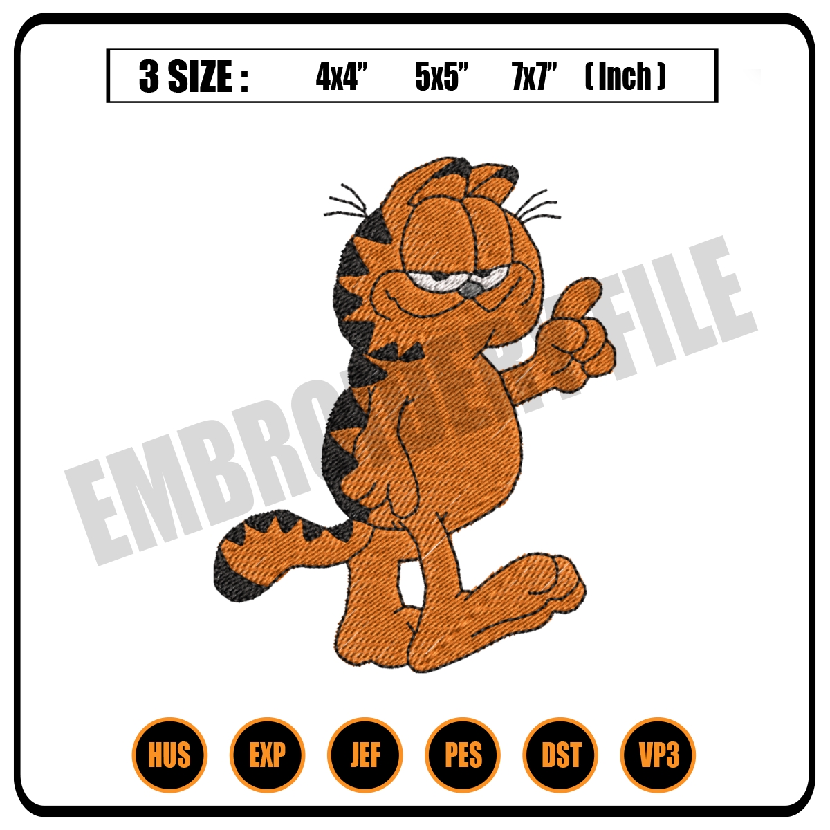 The Garfield Say No Embroidery | Inspire Uplift