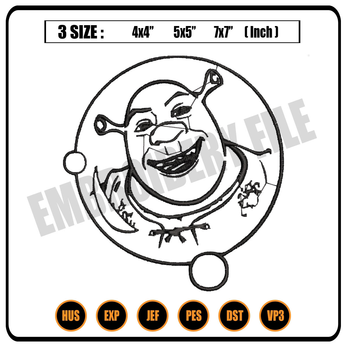 Smiling Shrek Embroidery Png | Inspire Uplift