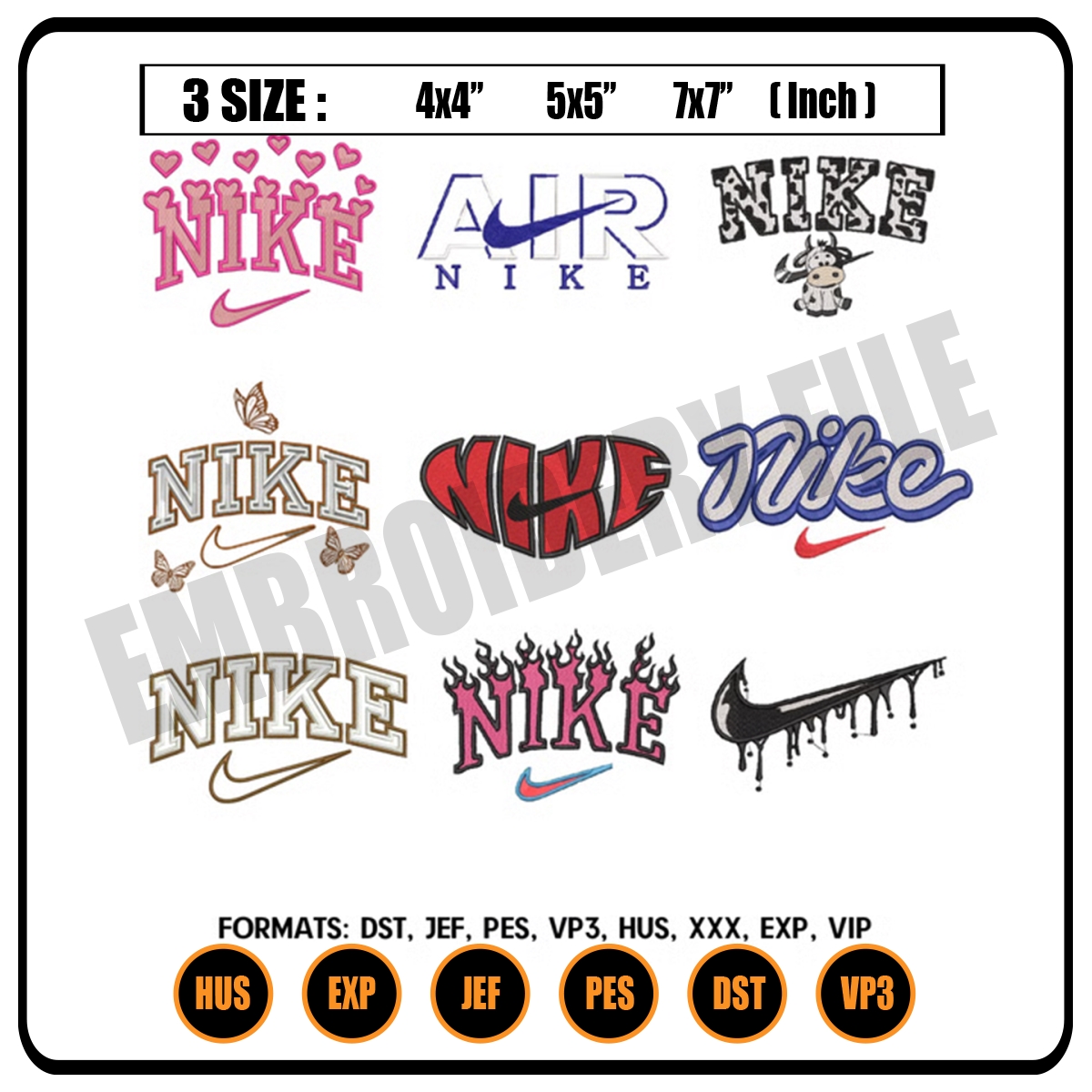 Nike embroidery design file, Swoosh nike embroidery design p | Inspire ...