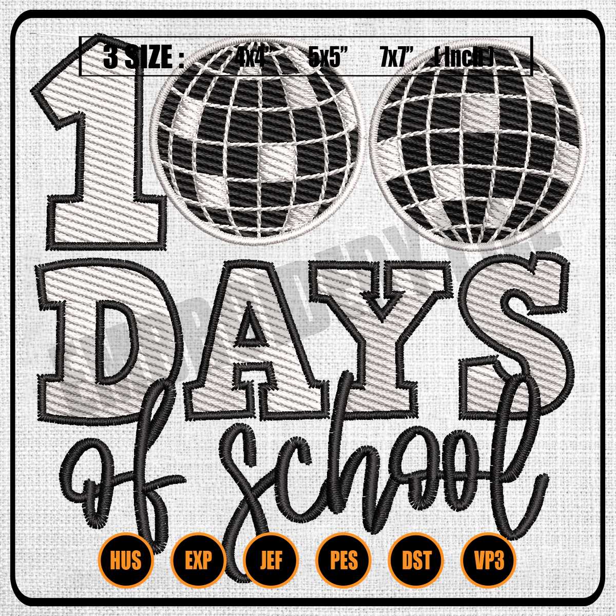 100 Days Of School Disco Ball Embroidery | Inspire Uplift
