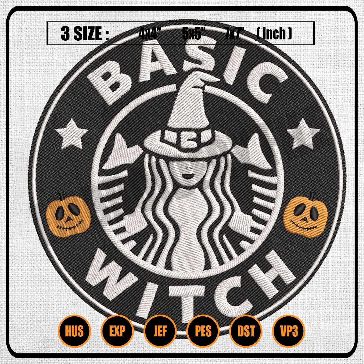 Basic Witch Halloween Starbucks Coffee Logo Embroidery | Inspire Uplift