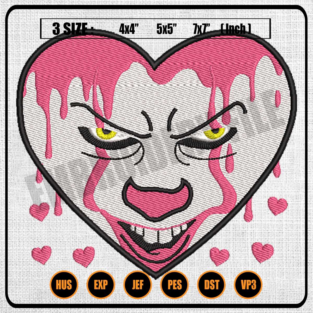 Pennywise Pink Dripping Valentine Heart Embroidery | Inspire Uplift