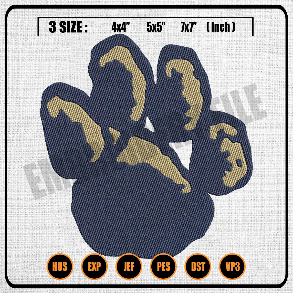 Pittsburgh Panthers Mascot Paws Logo Embroidery, NCAA Logo E - Inspire ...