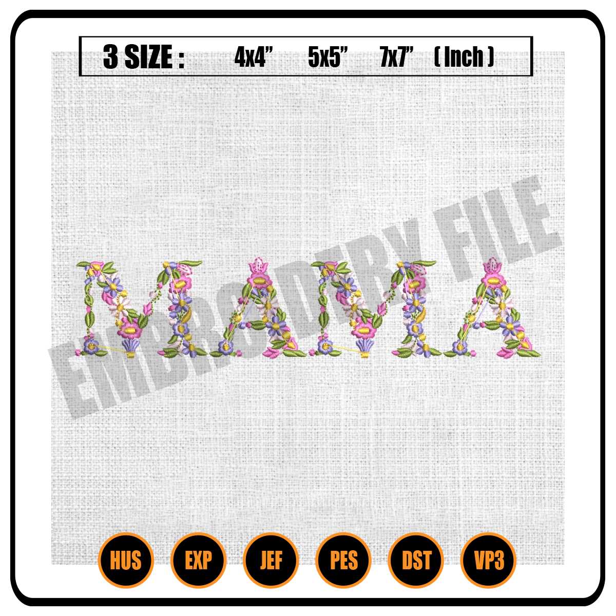 Daisy Mama Lettering Machine Embroidery Design, Happy Mother | Inspire ...