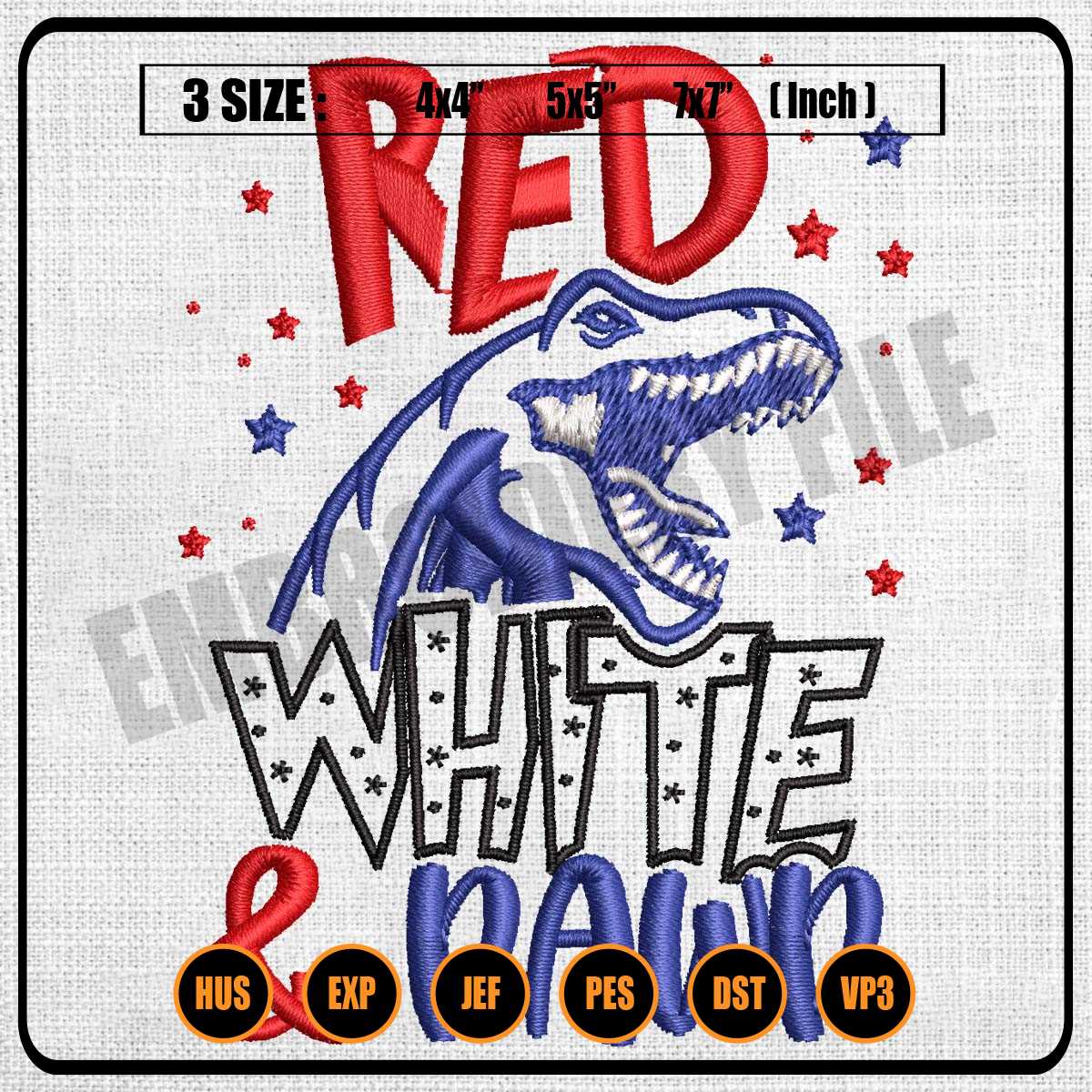 Red White And Rawr Patriotic Embroidery, Red White And Blue, | Inspire ...