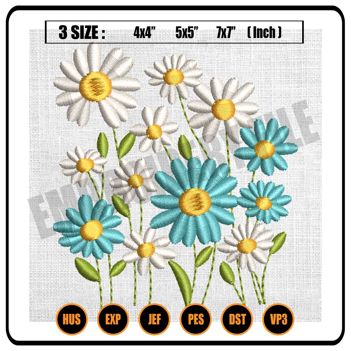 Daisy Bunch Embroidery Design, Wildflowers Sketch Embroidery | Inspire ...