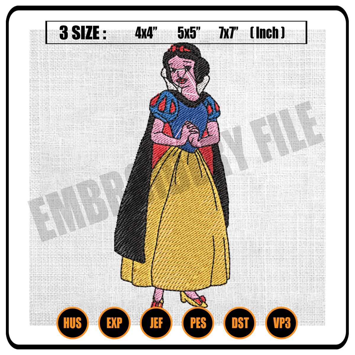 Snow White Embroidery Design, Disney Princess Embroidery, Di | Inspire ...