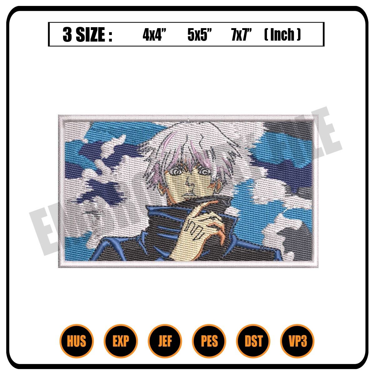 Gojo Satoru Jujutsu Kaisen Embroidery Design png | Inspire Uplift