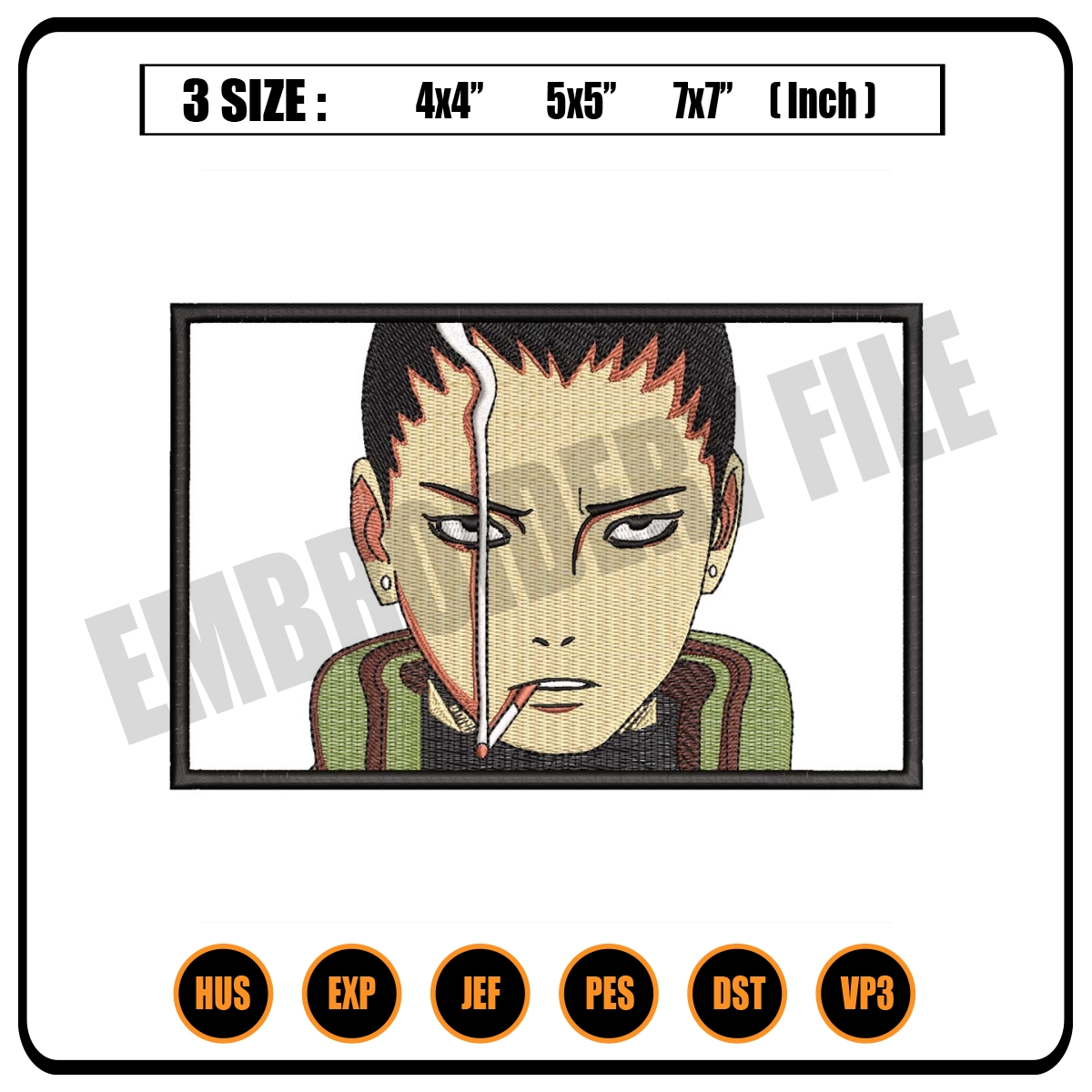 Smoking Nara Shikamaru Anime Embroidery File png - Inspire Uplift