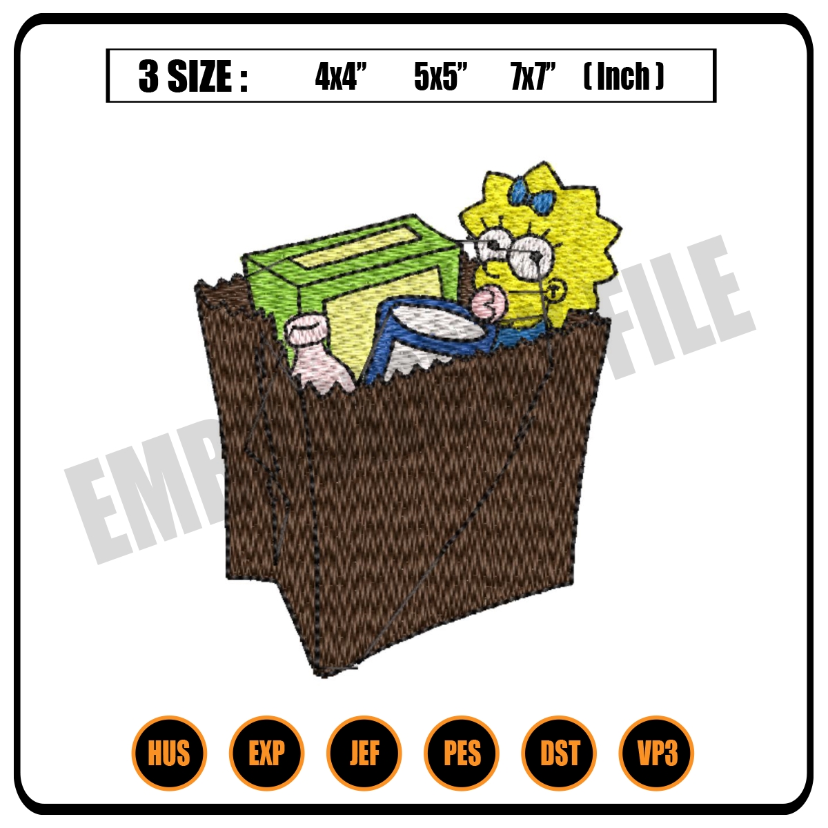 Margaret Maggie Simpsons Embroidery Png - Inspire Uplift