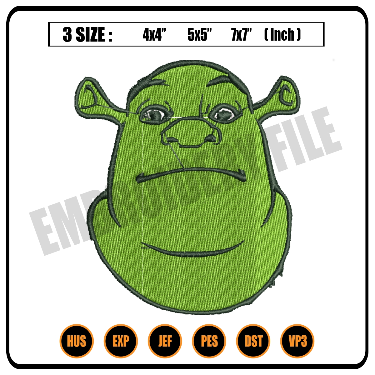 Shrek Head Machine Embroidery Png | Inspire Uplift