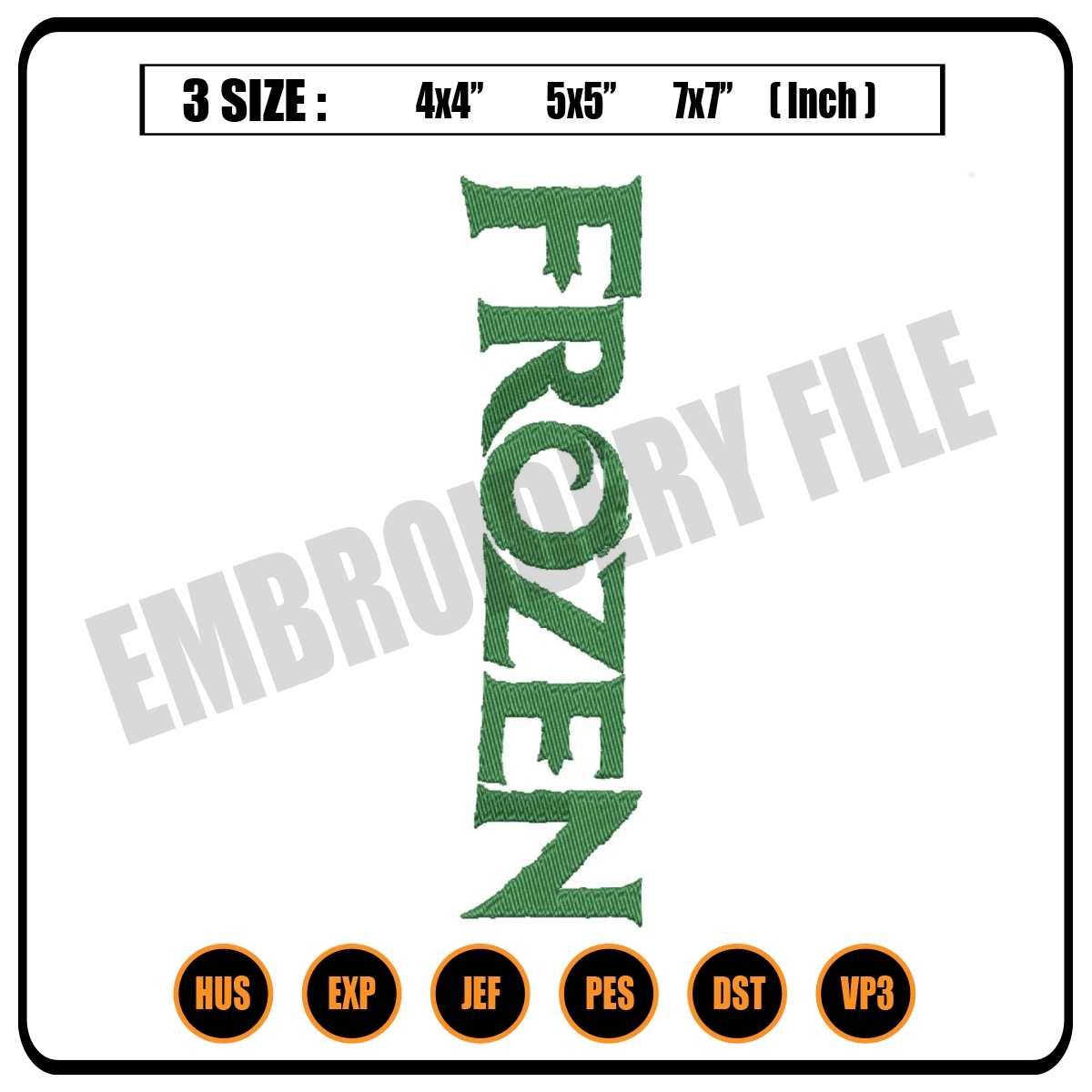 Disney Frozen Vertical Logo Embroidery Png - Inspire Uplift