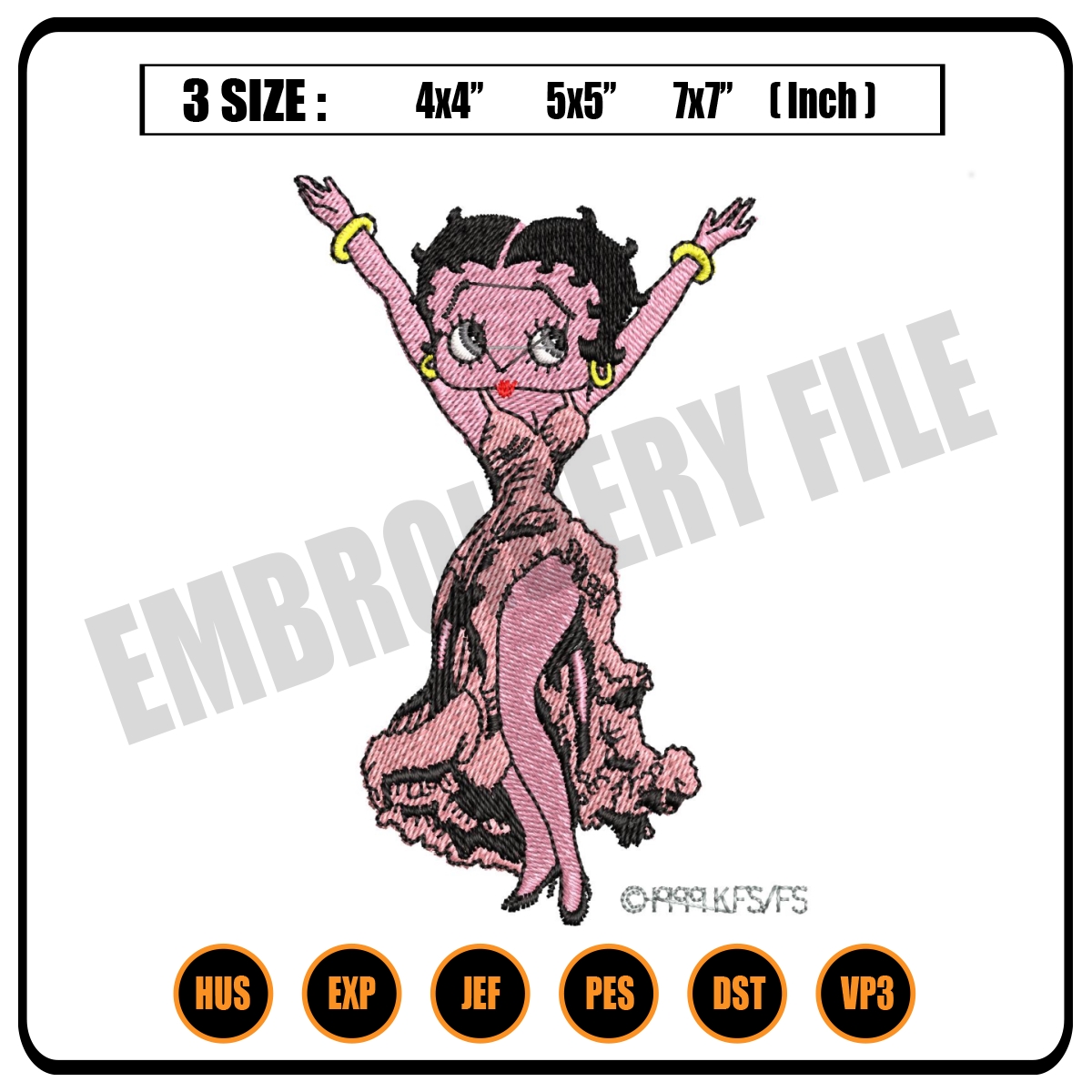 Noble Girl Betty Boop Embroidery Design Png - Inspire Uplift