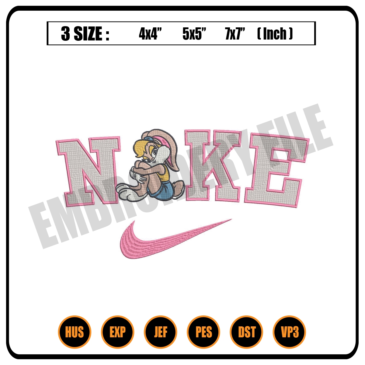 Nike Lola Embroidery Design File, Bugs Bunny and Lola Anime | Inspire ...