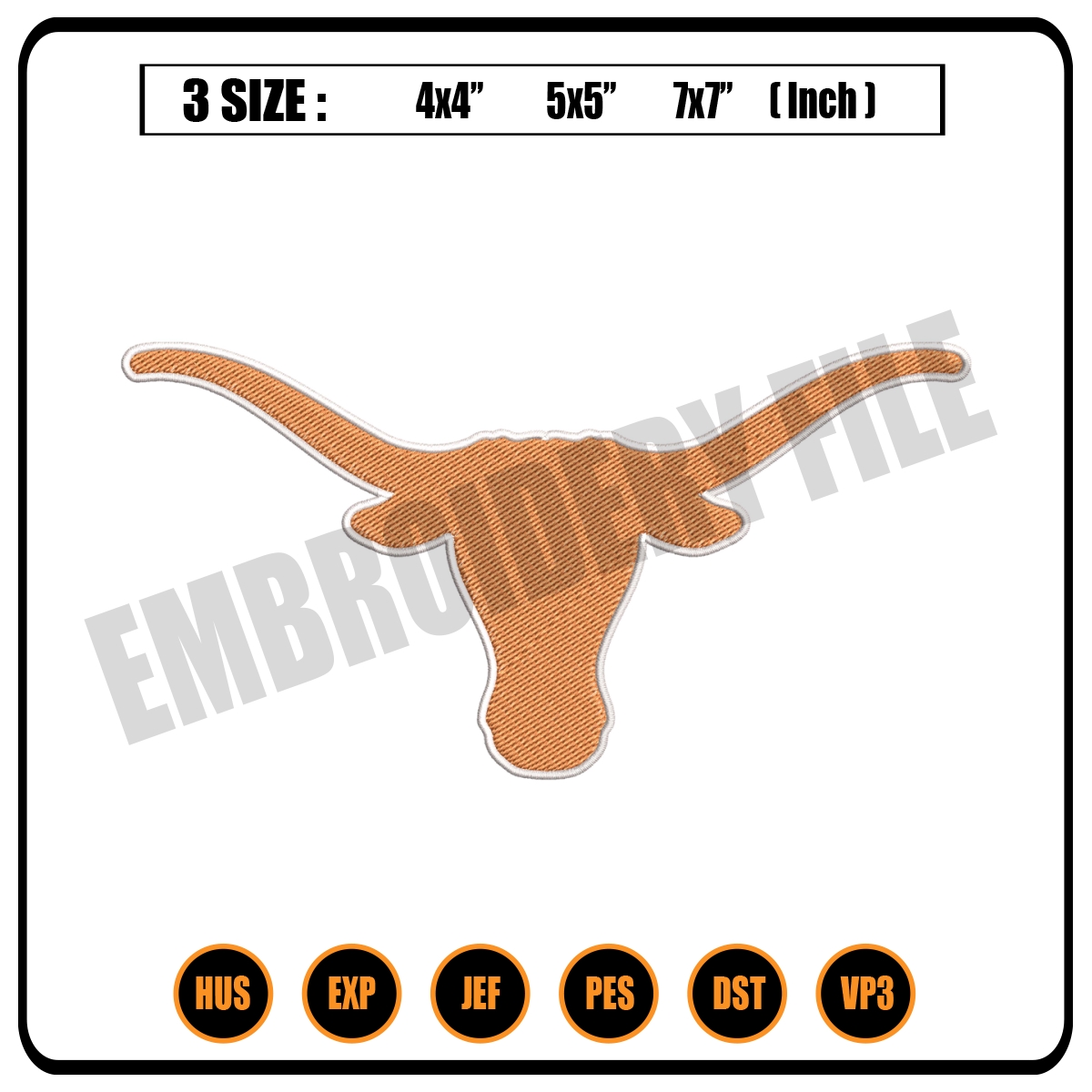 Texas Longhorns NCAA Embroidery Files | Inspire Uplift