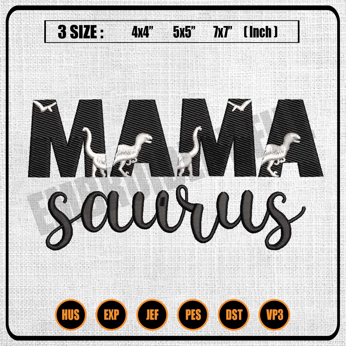 Mamasaurus Mother Day Dinosaur Embroidery | Inspire Uplift