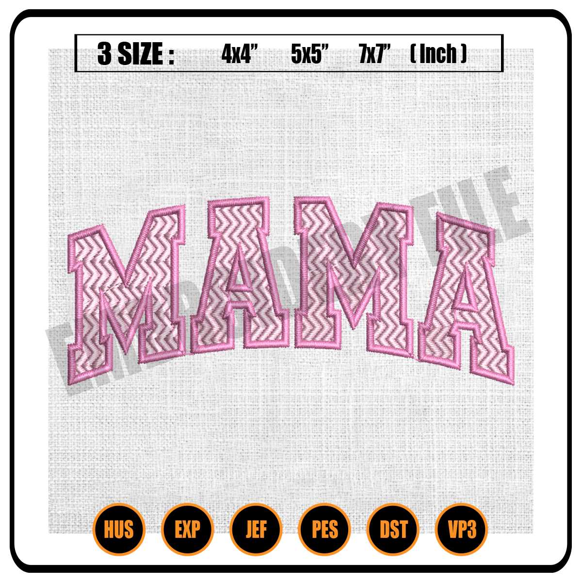 Mama Block Letter Embroidery Design, Mother's Day Embroidery | Inspire ...