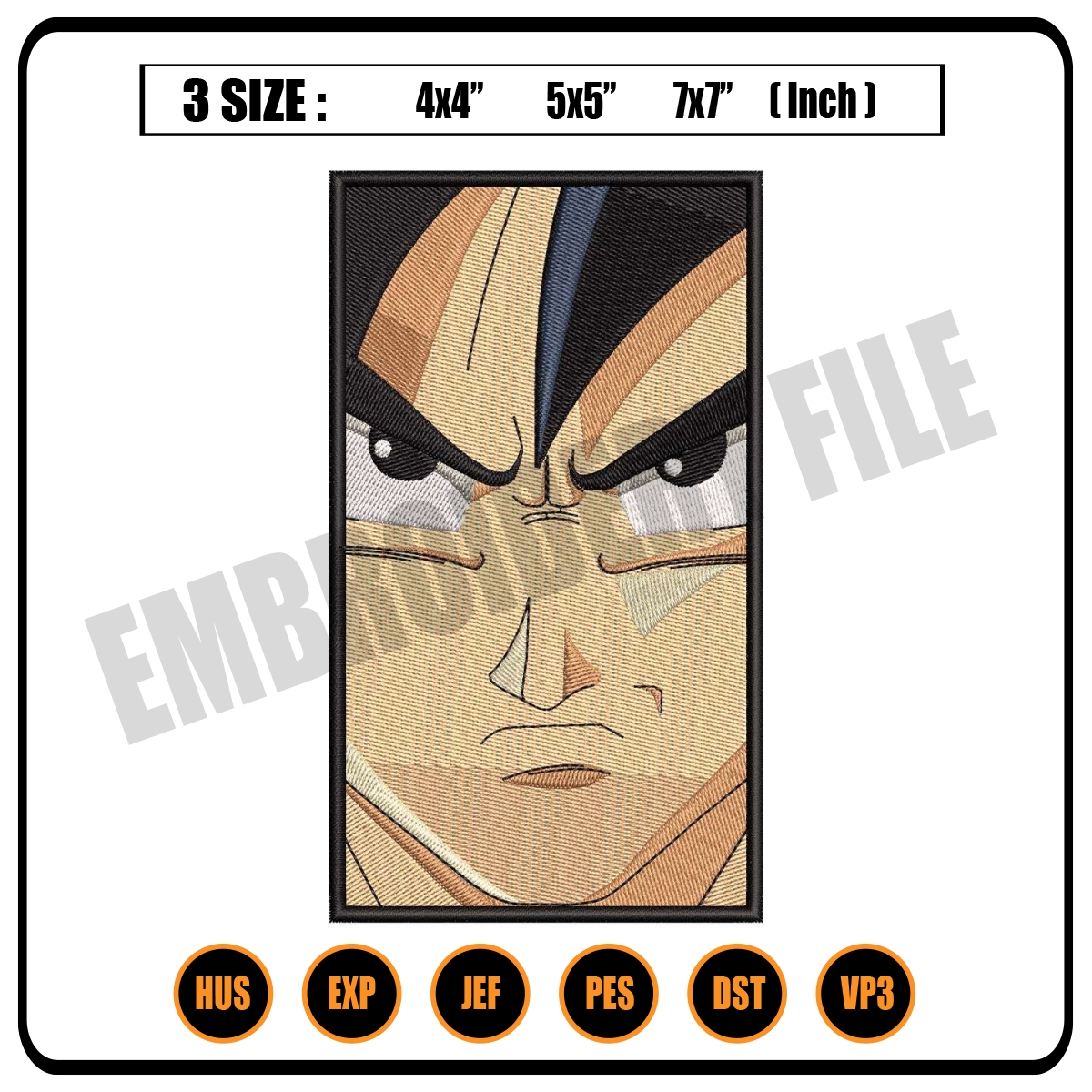 Dragon Ball Z Son Goku Face Anime Embroidery File png - Inspire Uplift