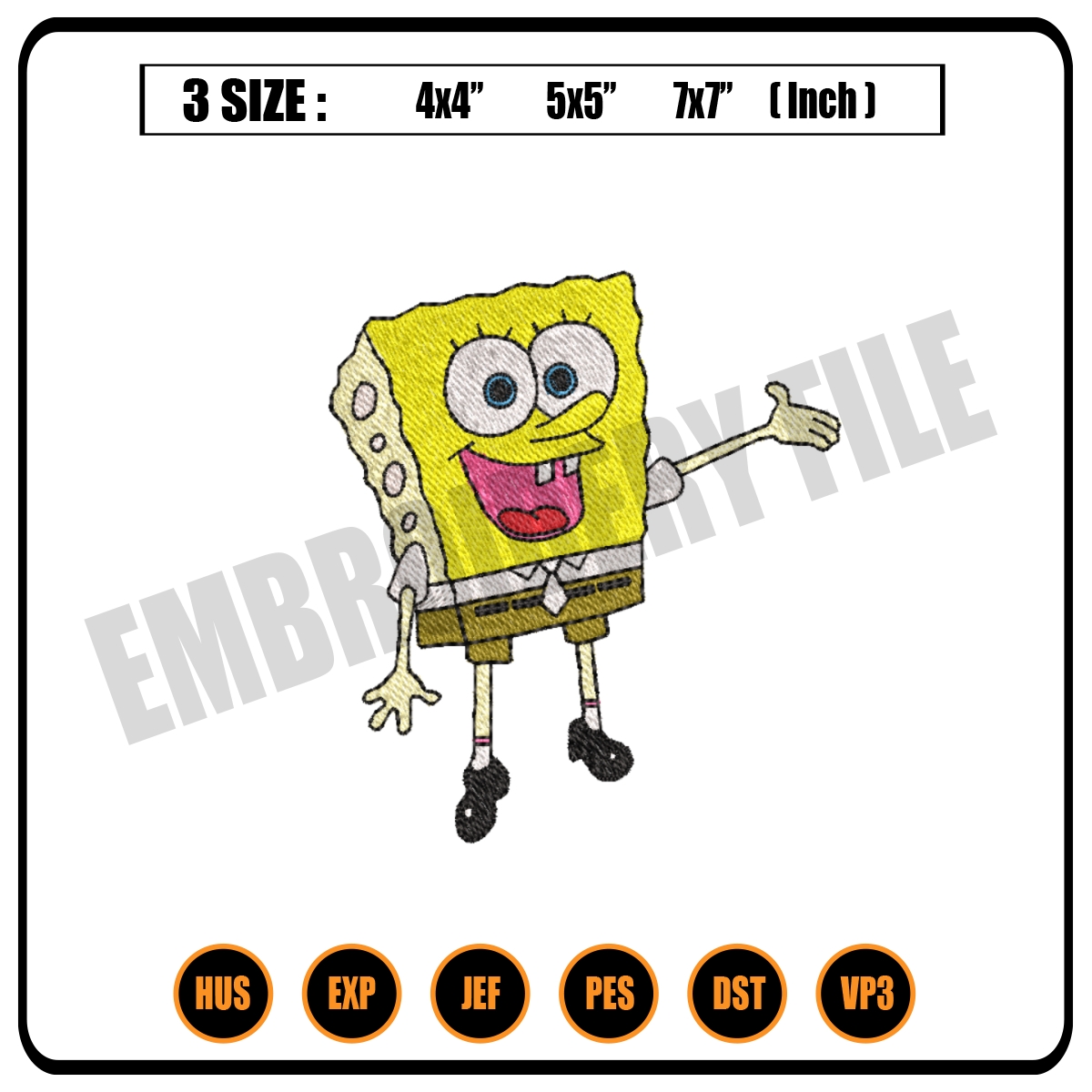 SpongeBob SquarePants Embroidery Png | Inspire Uplift