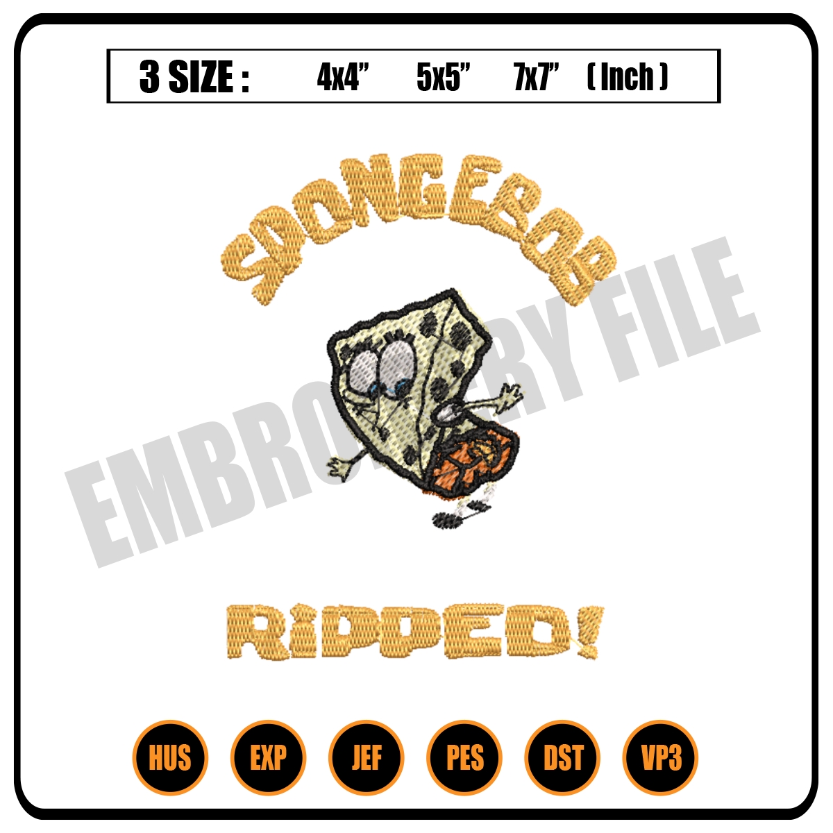 SpongeBob SquarePants Ripped Embroidery Png - Inspire Uplift