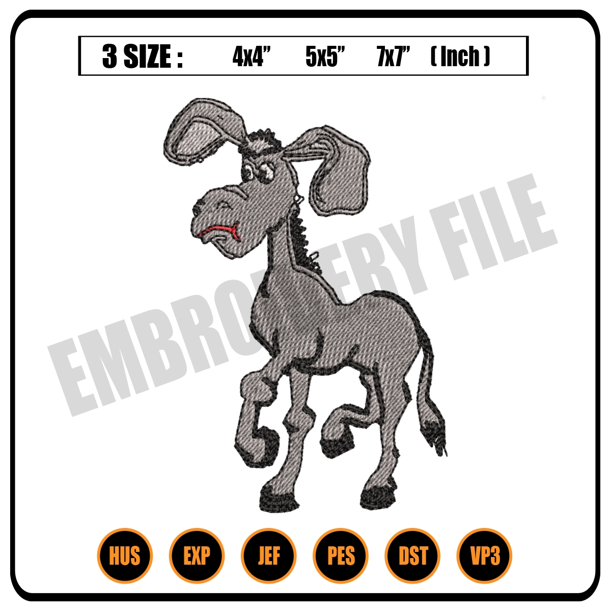 Shrek Donkey Embroidery Png - Inspire Uplift