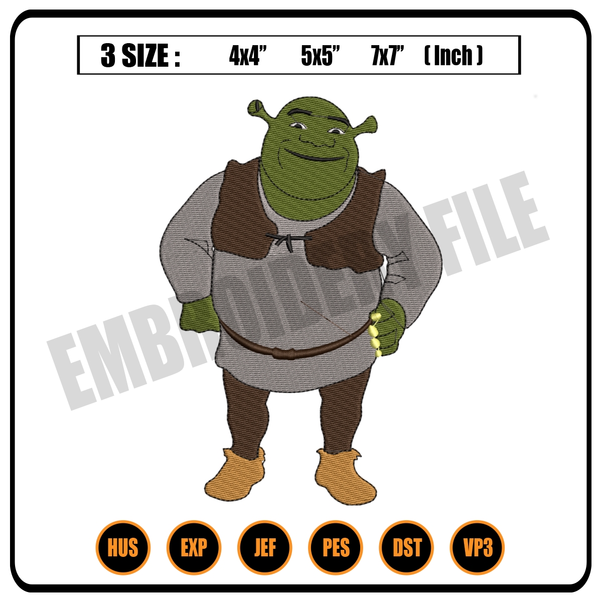Standing Shrek Embroidery Png | Inspire Uplift