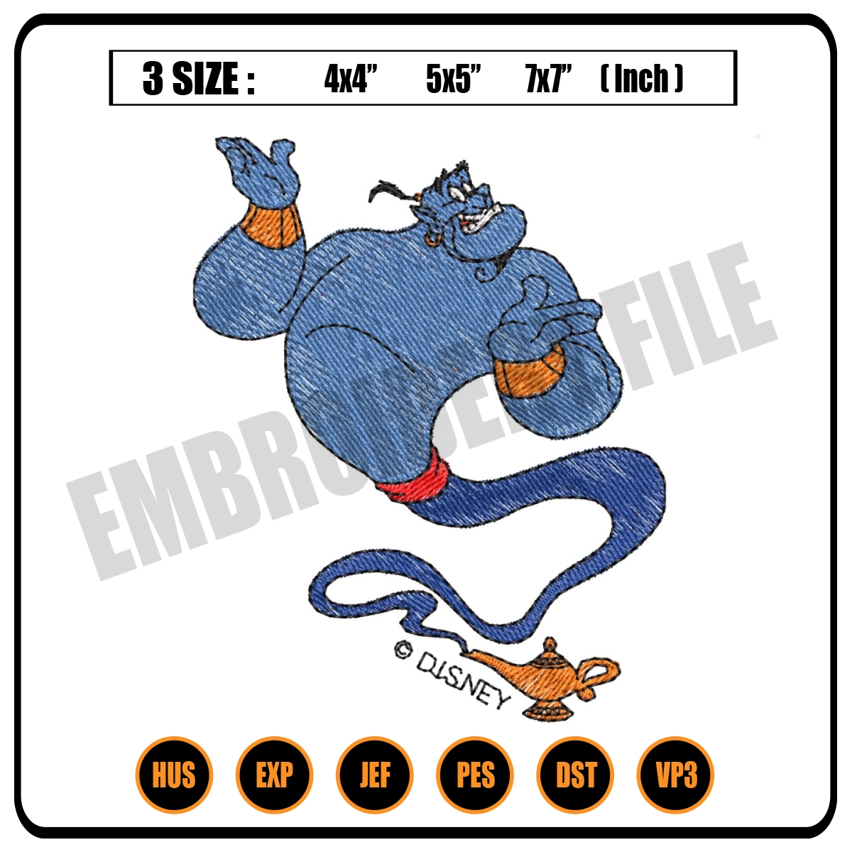 Disney Genie The Magic Lamp Embroidery Png - Inspire Uplift