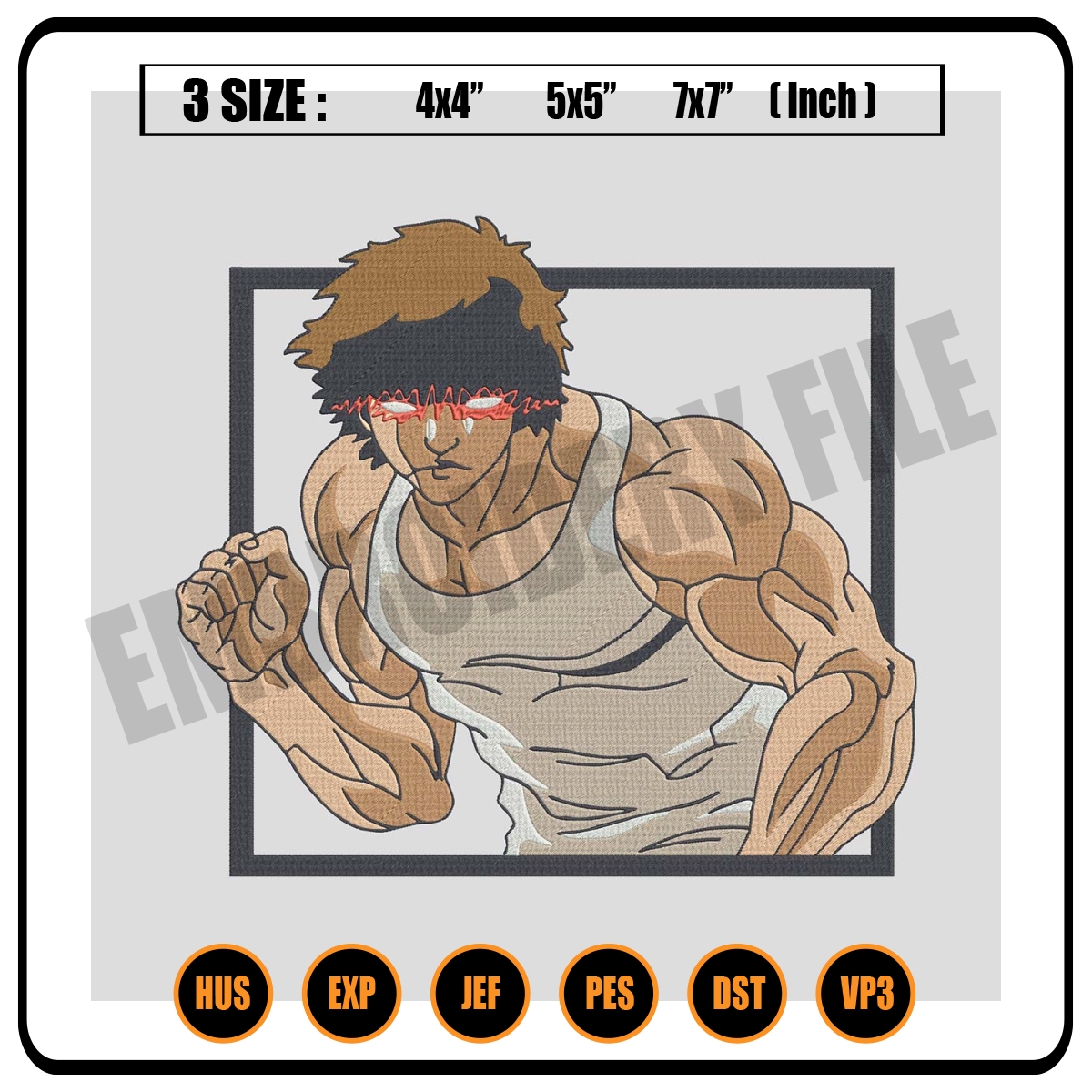 Hanma Baki Embroidery Design File, Baki Hanma Anime Embroide | Inspire ...