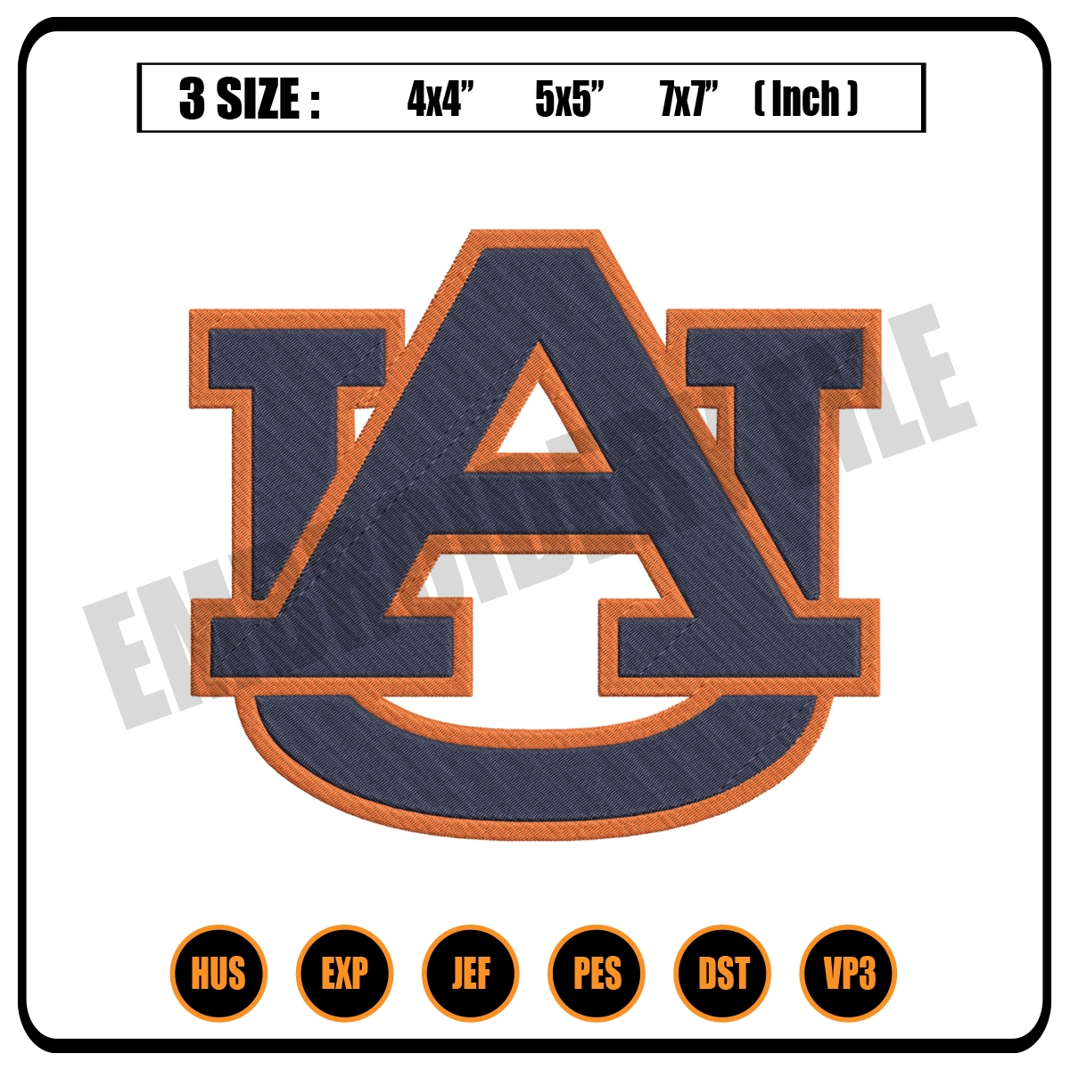 Auburn University Logo Embroidery Design Png | Inspire Uplift