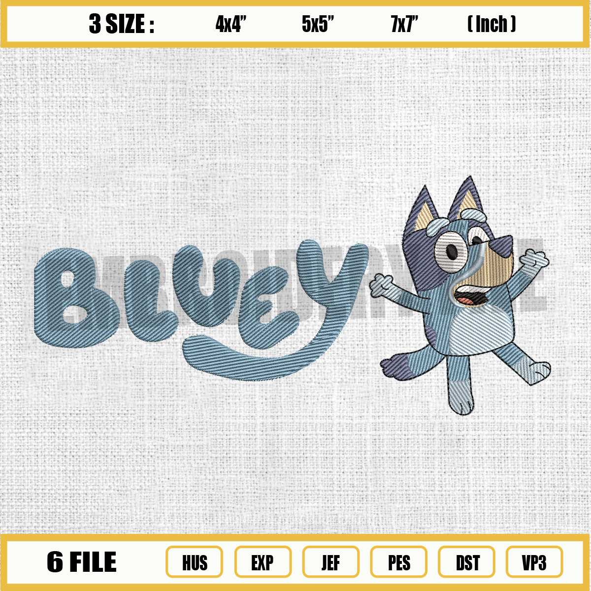 Bluey Cartoon Dog Heeler Puppy Family Embroidery Png | Inspire Uplift