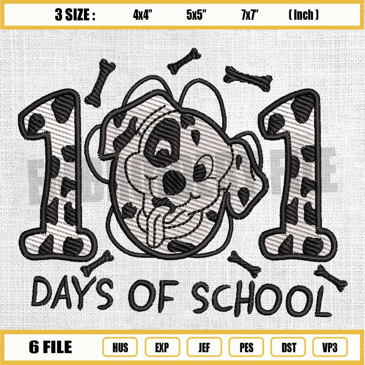 101 Days Of School Dalmatians Puppy Dog Embroidery | Inspire Uplift