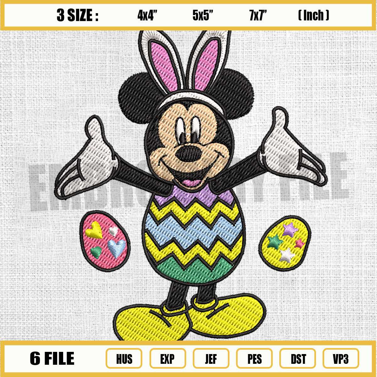 Easter Bunny Eggs Mickey Mouse Embroidery | Inspire Uplift