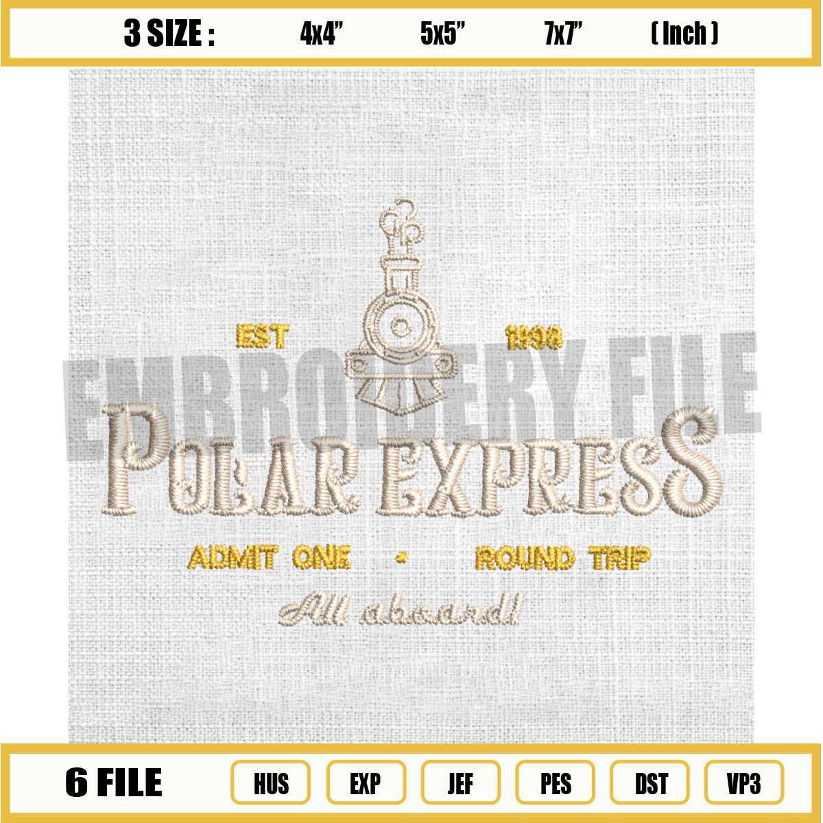 Polar Express Est 1998 Embroidery Design, Christmas Train Em | Inspire ...