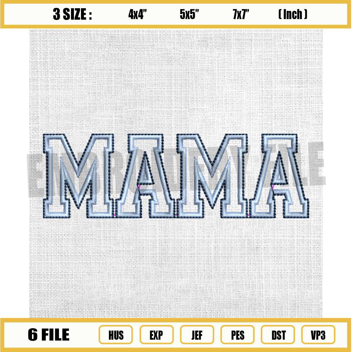 Mama Block Letter Embroidery Design, Mother's Day Embroidery | Inspire ...