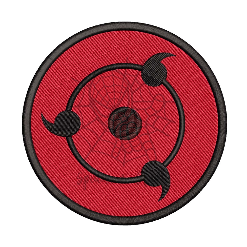 Three Tomoe Sharingan Symbol Embroidery File png | Inspire Uplift