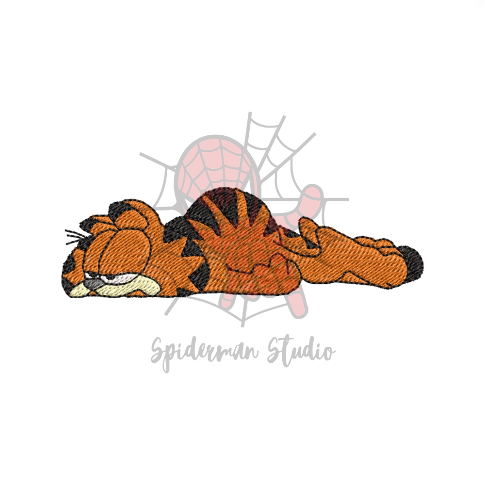 The Lazy Cat Garfield Embroidery Design | Inspire Uplift