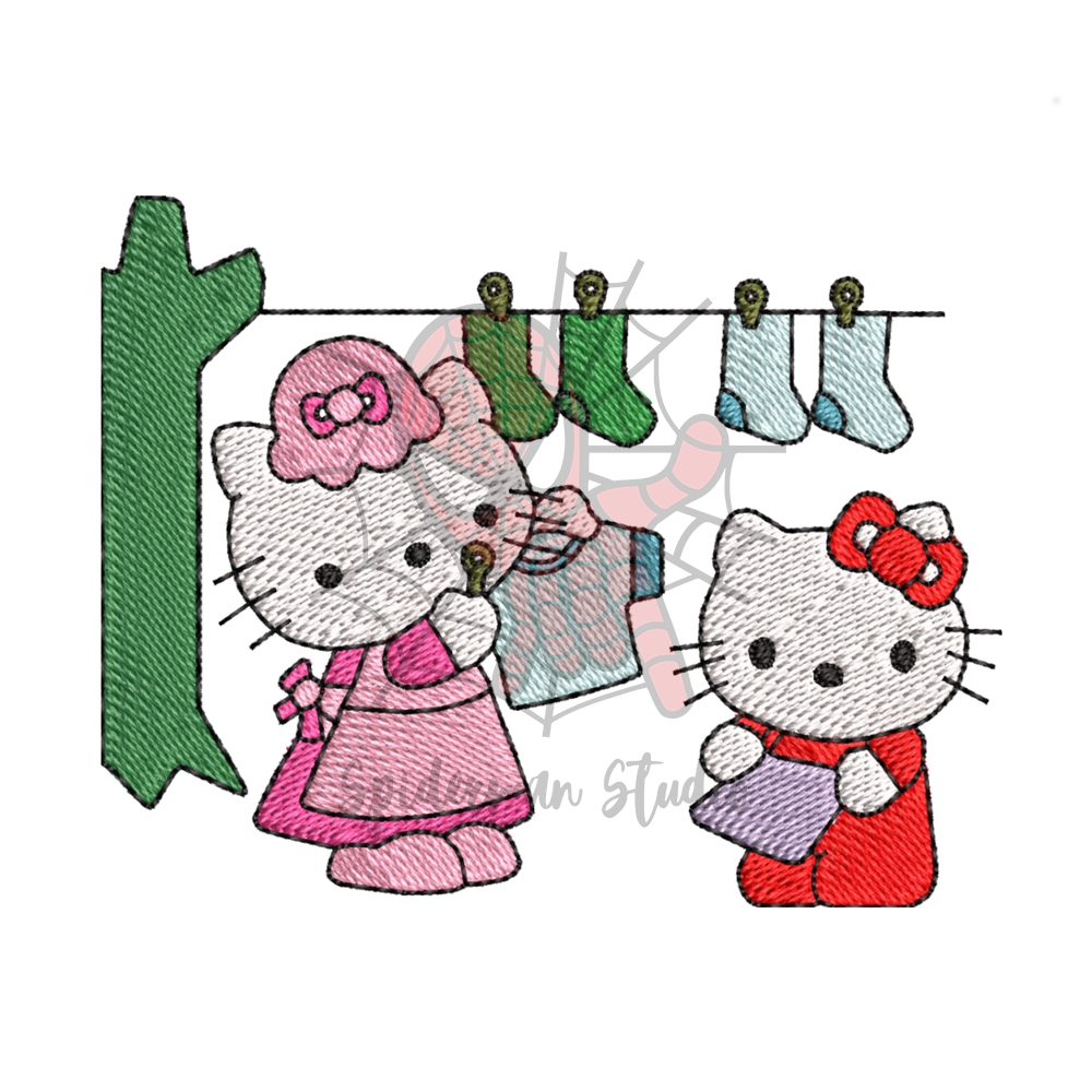Hello Kitty Helping Mama Embroidery png - Inspire Uplift