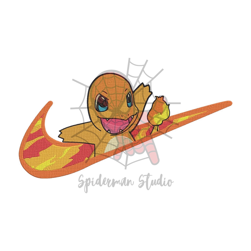 Nike x Charmander embroidery design, Pokemon embroidery,Nike | Inspire ...