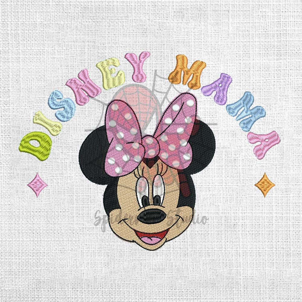 Disney Mama Pink Minnie Mouse Mother Day Embroidery Png | Inspire Uplift