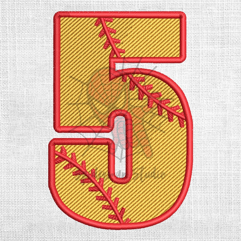 Softball Sport Number Baseball Design Embroidery | Inspire Uplift