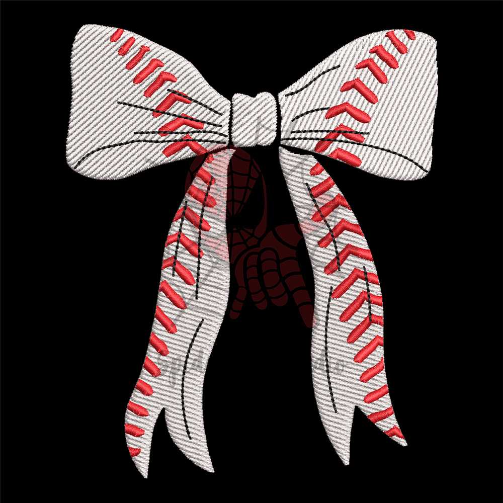 Softball Bow Sports Embroidery Design | Inspire Uplift