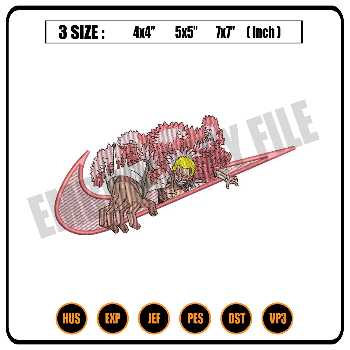 Doflamingo Anime Embroidery Design Png | Inspire Uplift