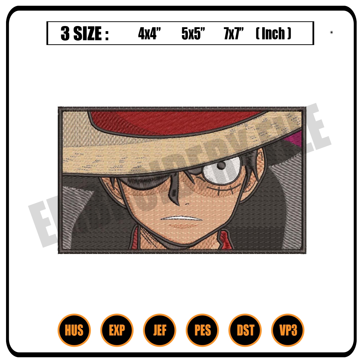 Monkey D. Luffy Embroidery design - Inspire Uplift