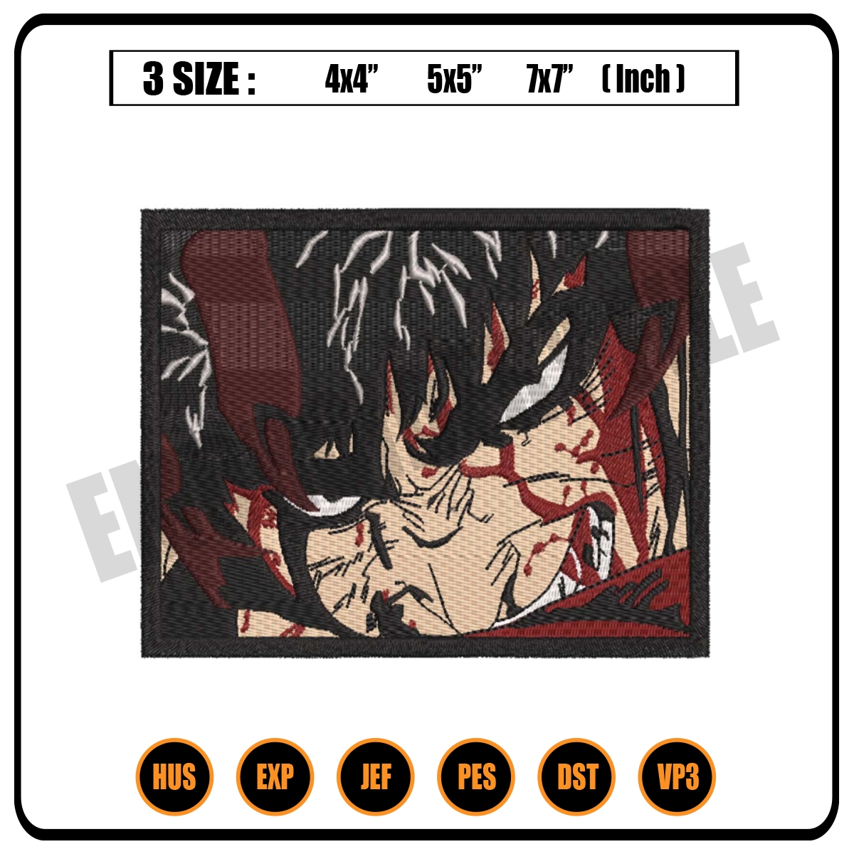 Anime Embroidery Guts Berserk Blood Bite png | Inspire Uplift