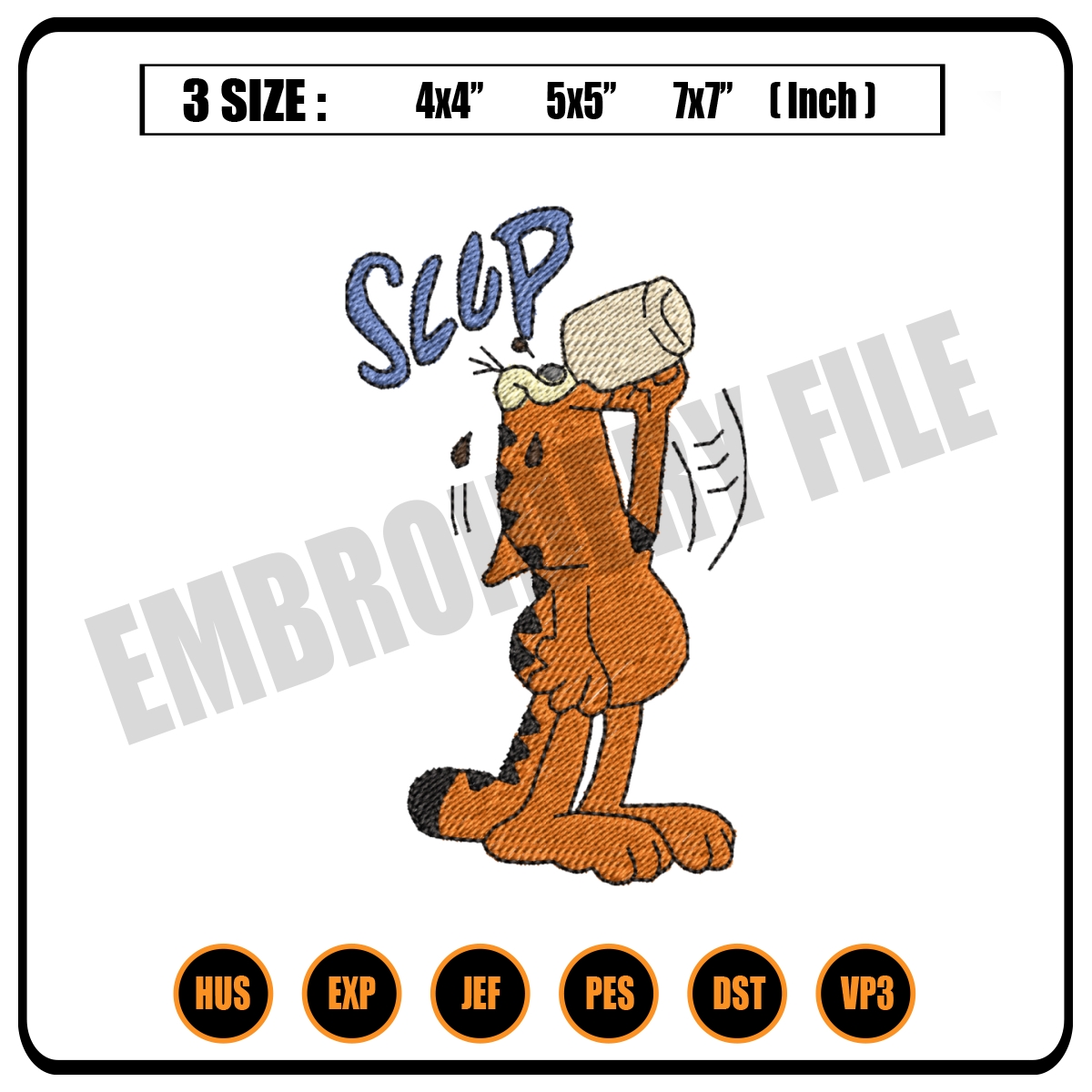 The Garfield Drinking Embroidery | Inspire Uplift