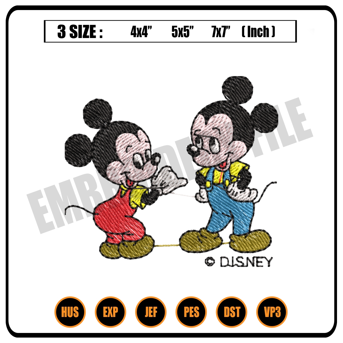 Disney Mickey Mouse Brother Embroidery | Inspire Uplift