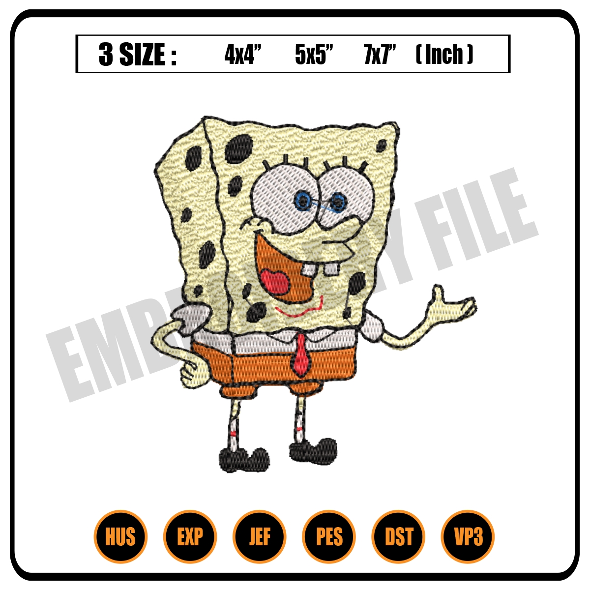 Little Boy SpongeBob SquarePants Embroidery Png | Inspire Uplift
