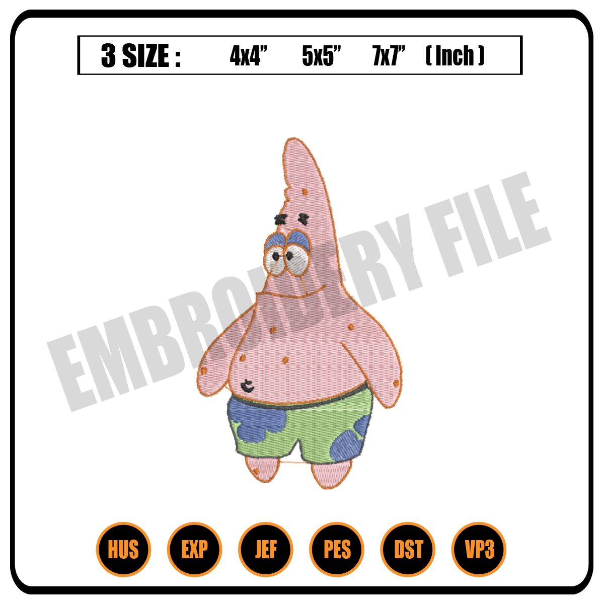 Savage Patrick Star Embroidery Png | Inspire Uplift