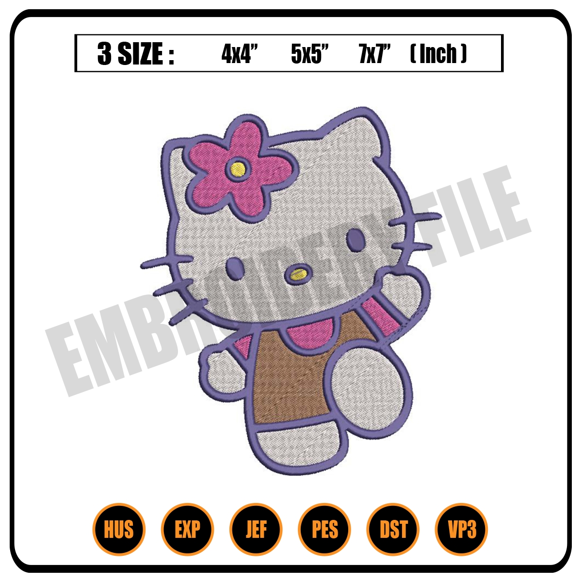 Hello kitty embroidery design, Kitty embroidery, Embroidery | Inspire ...