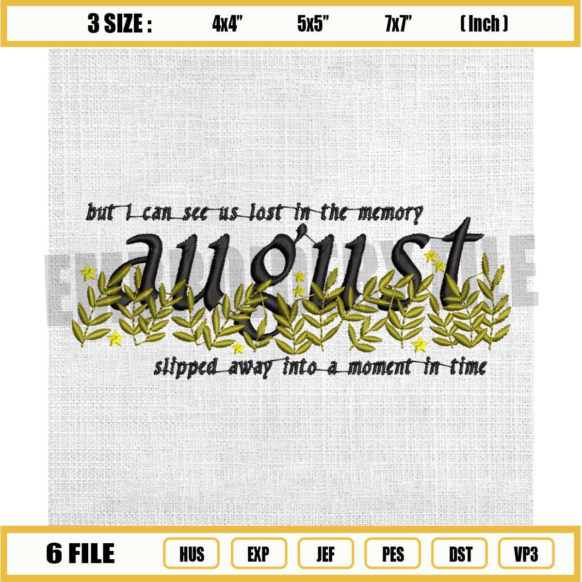 Welcome August Embroidery Design, Hello August Embroidery, B | Inspire ...